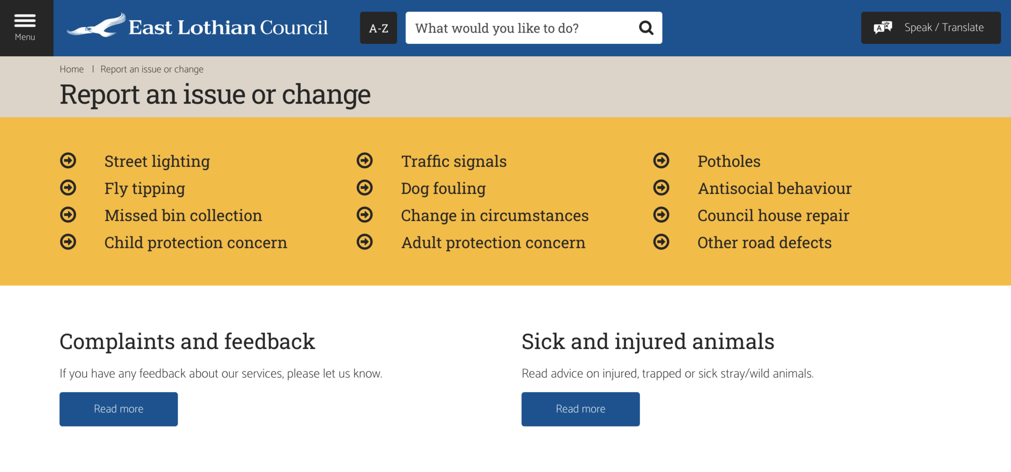Reporting problems – Fix My Street